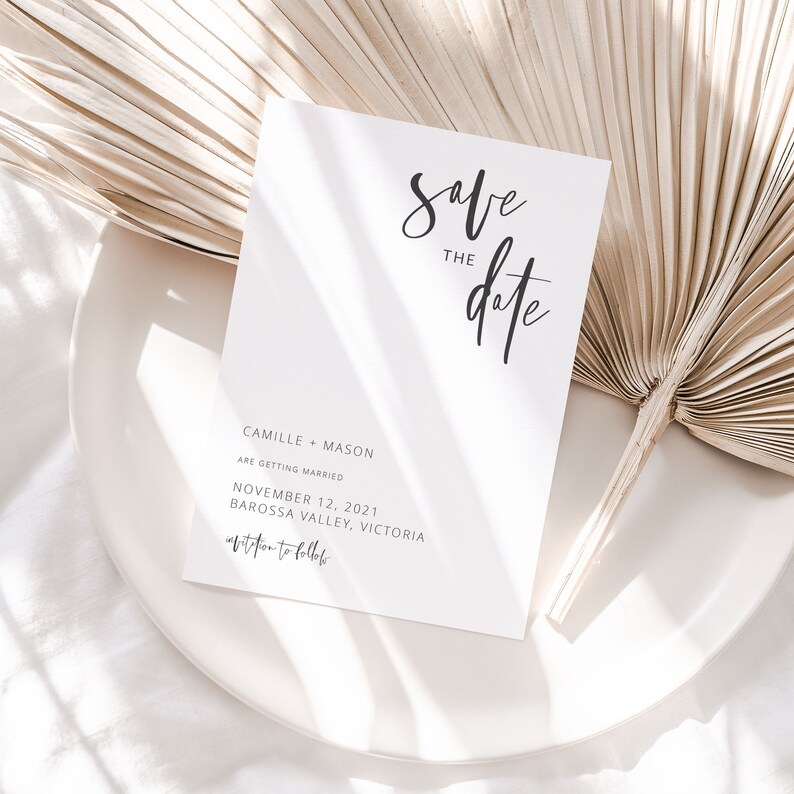 AVA Save the Date Minimalist Save the Date Photo Save the | Etsy