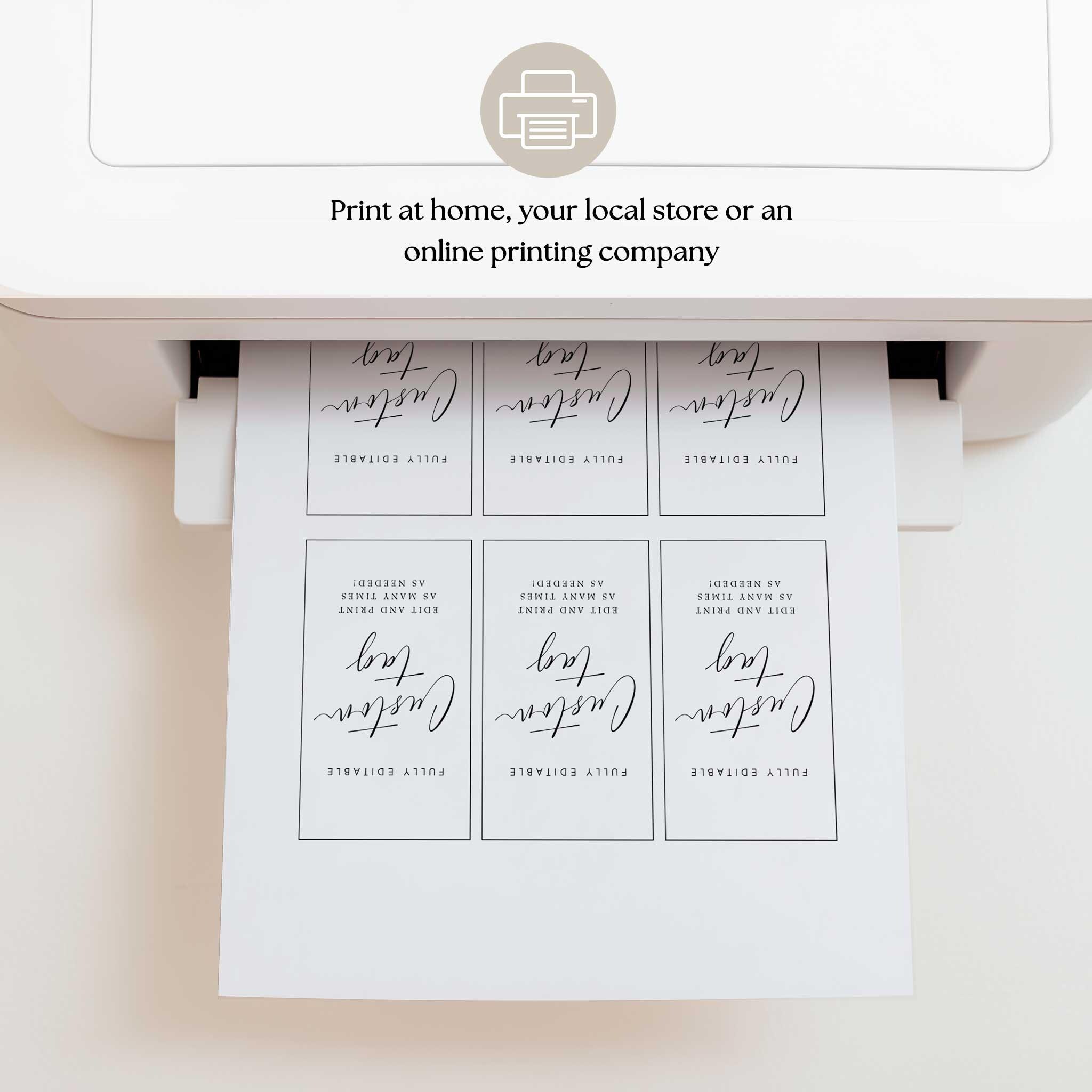 Editable Tags Template, Printable Gift Tag Label, Custom Calligraphy ...