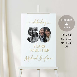 50th Wedding Anniversary Welcome Sign Board, 50th Anniversary Signature ...