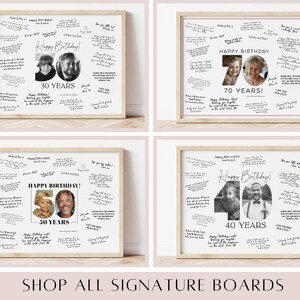 50th Birthday Signature Board Printable, Minimal 50th Birthday Photo ...