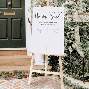 He or She Sign INSTANT DOWNLOAD Poster, He or She Baby Shower Printable ...