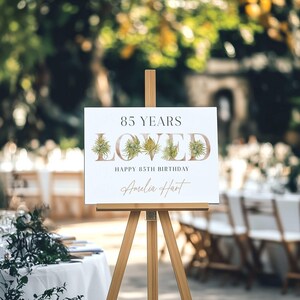 85th Birthday Welcome Sign: Rose Gold Floral Party Decor (digital ...