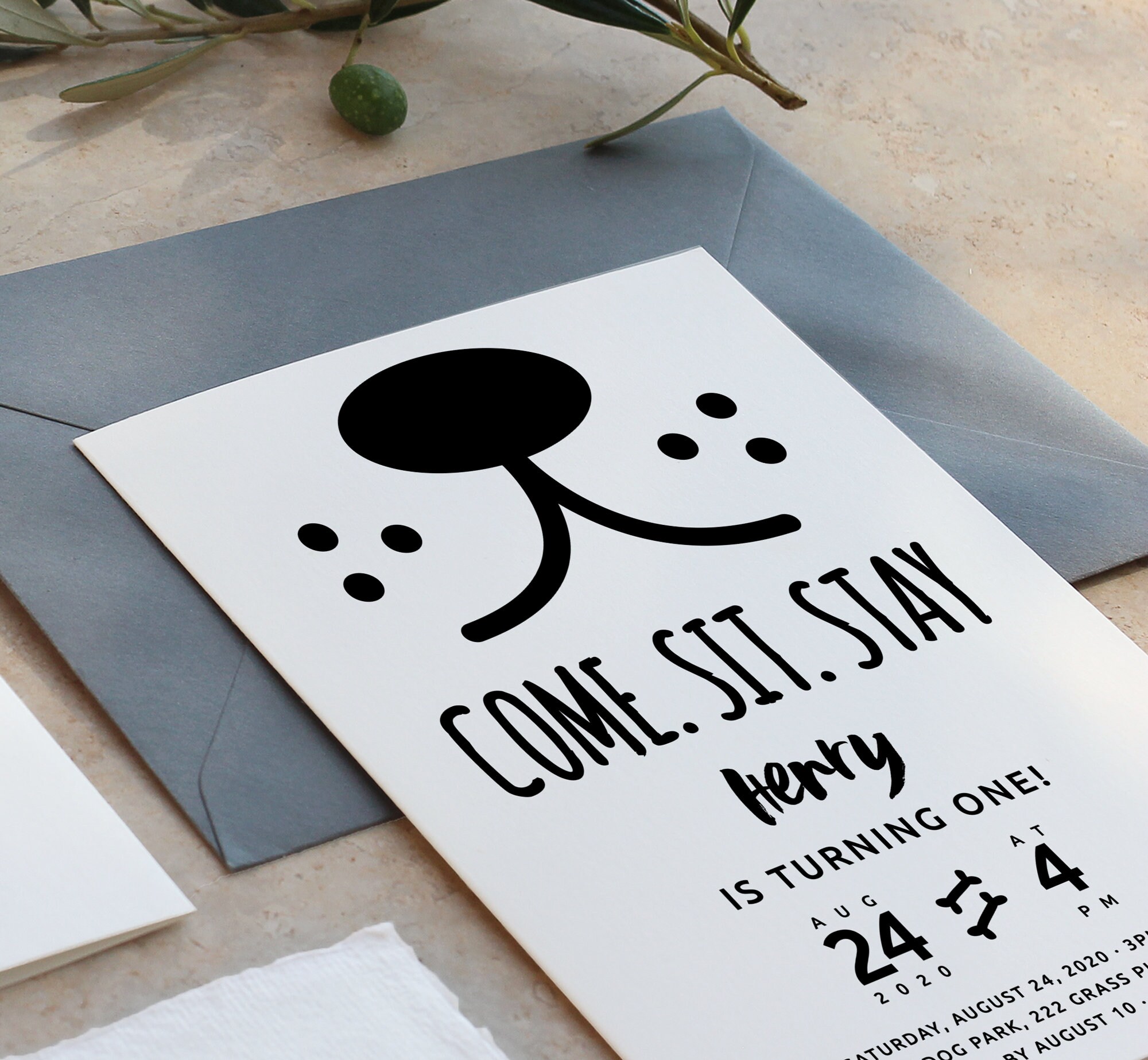 Dog Party Invitation Dog Invitations Puppy Party - Etsy