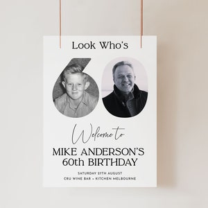 60th Birthday Welcome Sign, Look Who's 60 Welcome Sign, 60th Poster ...