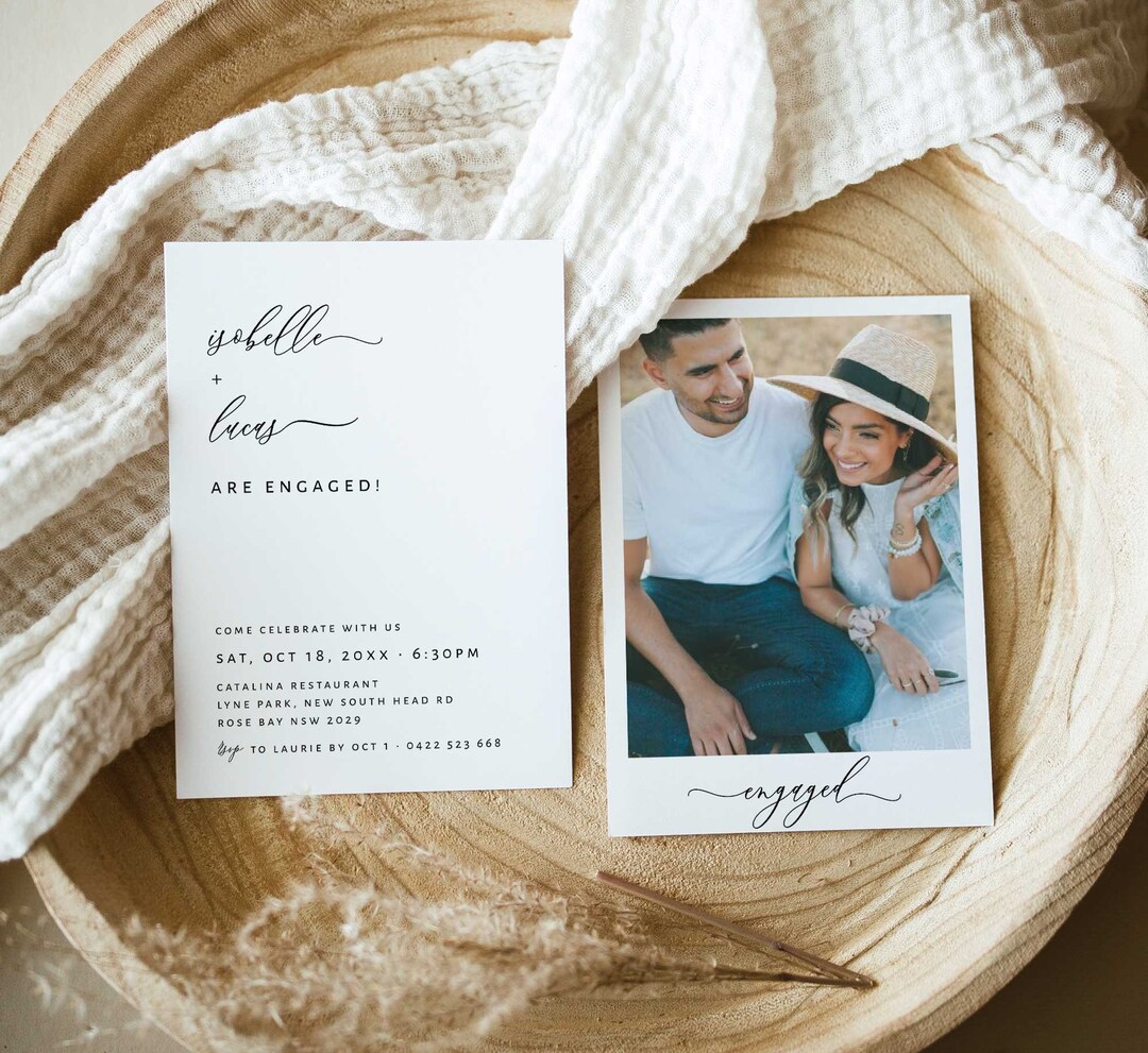 ASHER Engagement Invitation Template, Engagement Announcement Card ...