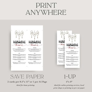 Hibachi Menu Template, Hibachi Dinner Menu, Hibachi Birthday Menu ...