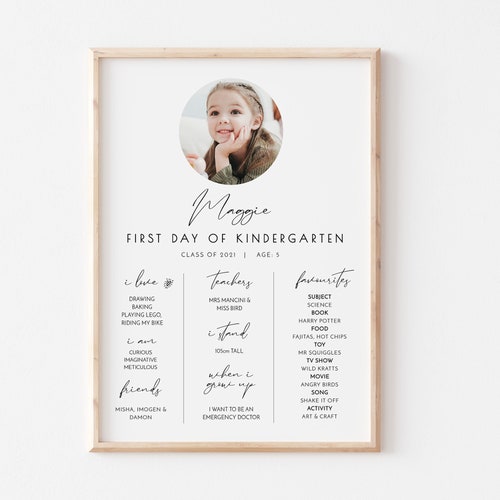 Printable Editable Back to School Sign First Day of School - Etsy