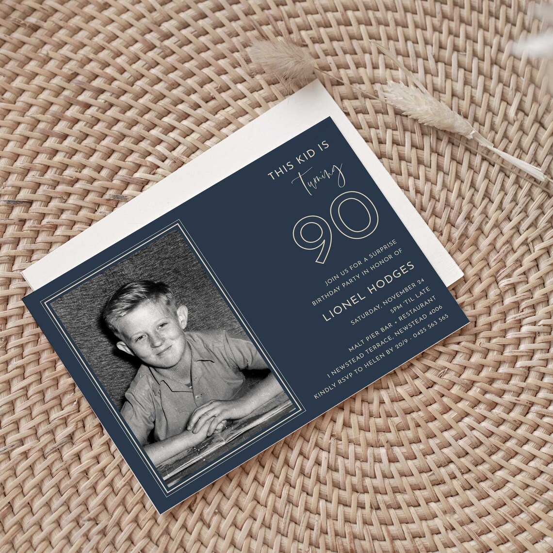 Surprise 90th Invitation for Men With Photo, Funny Photo 90th ...