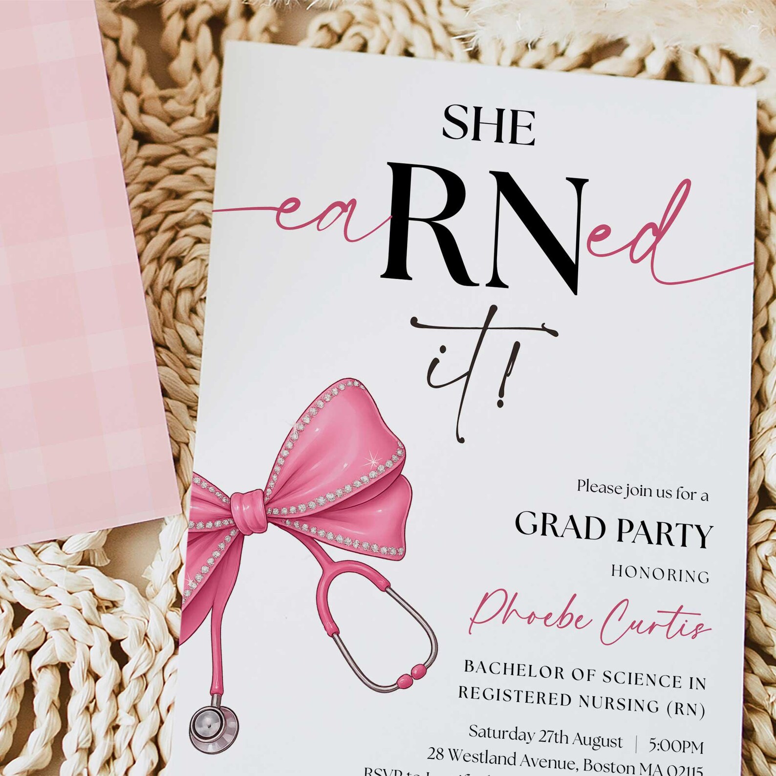 Nurse Graduation Ceremony Invitation, RN Grad Party Announcement, Canva ...