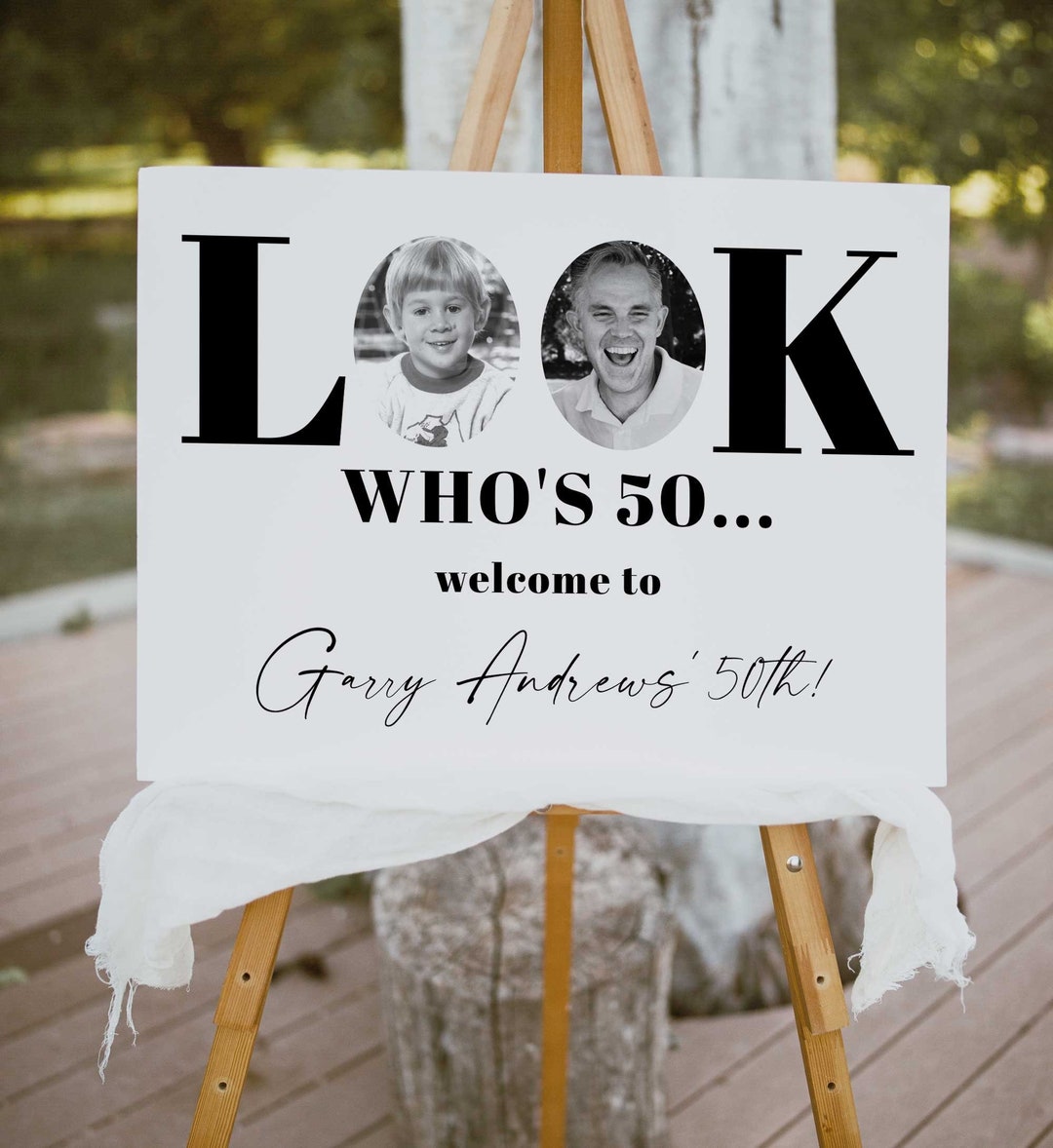 ADEN Look Who's 50 Welcome Sign, 50th Welcome Poster, 50th Poster With ...