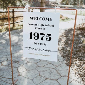 50th Class Reunion Welcome Sign: Minimalist Poster (editable, Digital ...