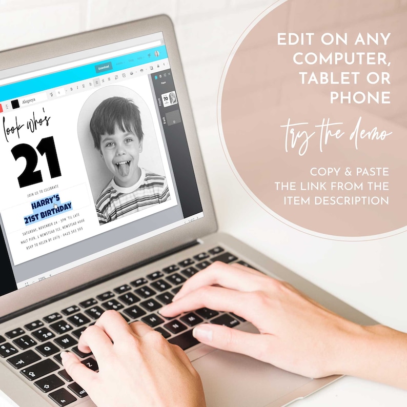 21st Invitation With Photo, Look Who's 21, 21st Editable Birthday ...