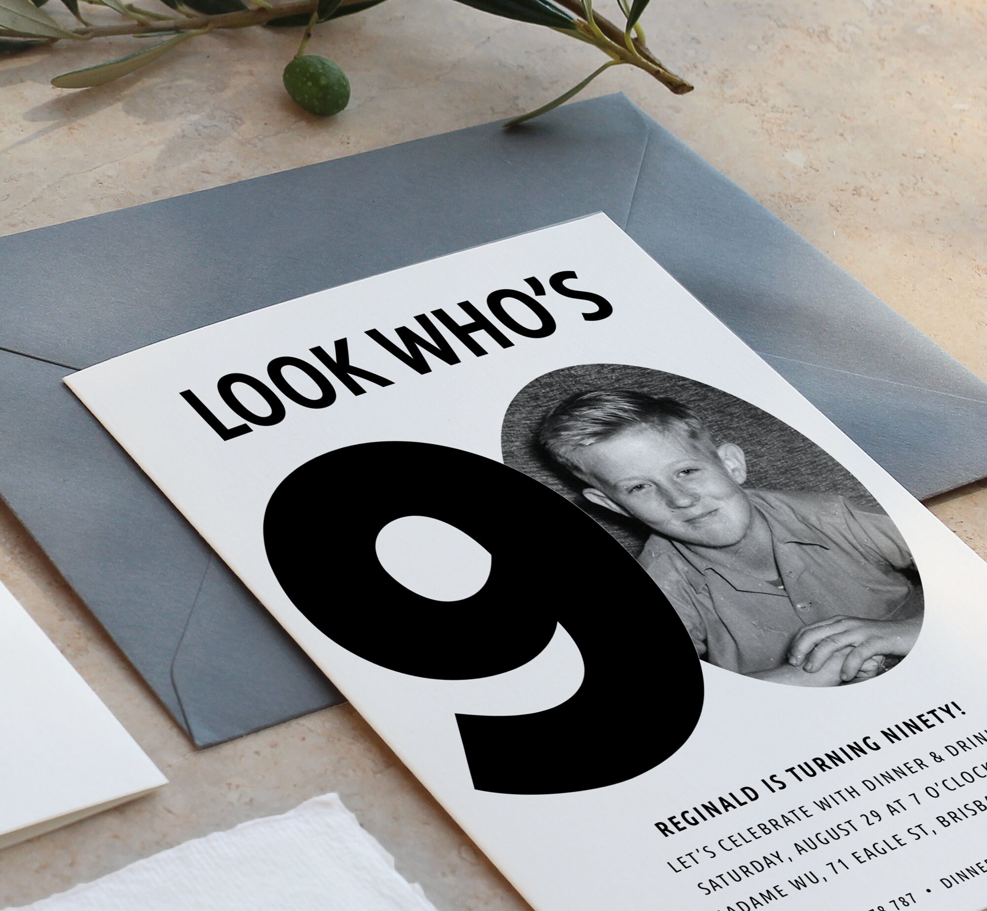 90th Invitation With Photo Look Who's 90 90th Birthday - Etsy