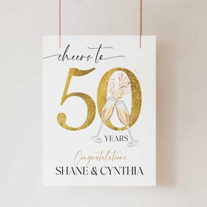 50th Anniversary Welcome Sign: Golden Wedding Decor (digital Download ...