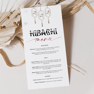 Hibachi Menu Template, Hibachi Dinner Menu, Hibachi Birthday Menu ...