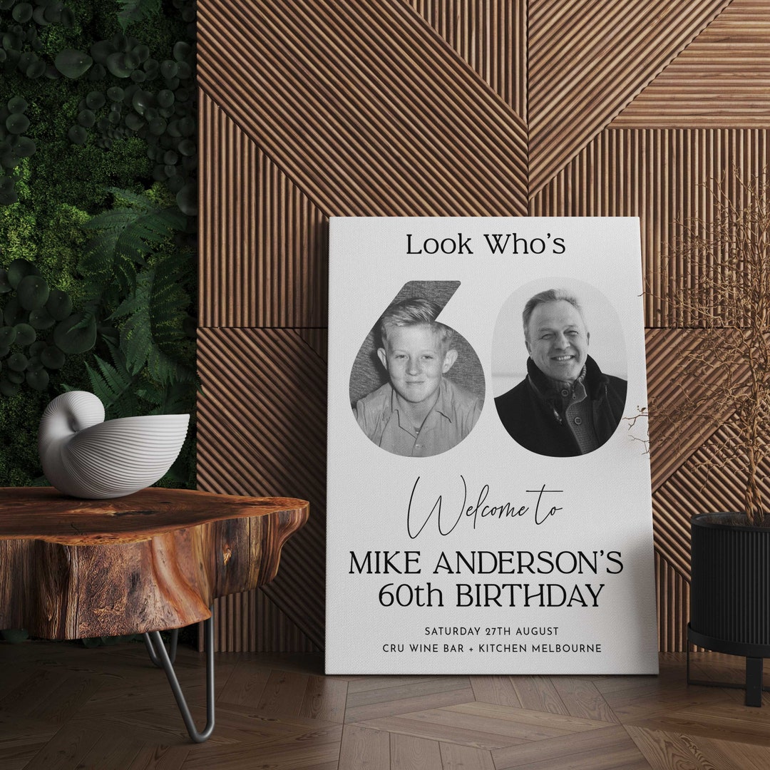 60th Birthday Welcome Sign, Look Who's 60 Welcome Sign, 60th Poster ...