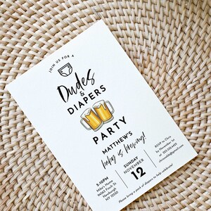 Beer and Diaper Party Baby Shower Invitation, Man Shower, A Baby is ...