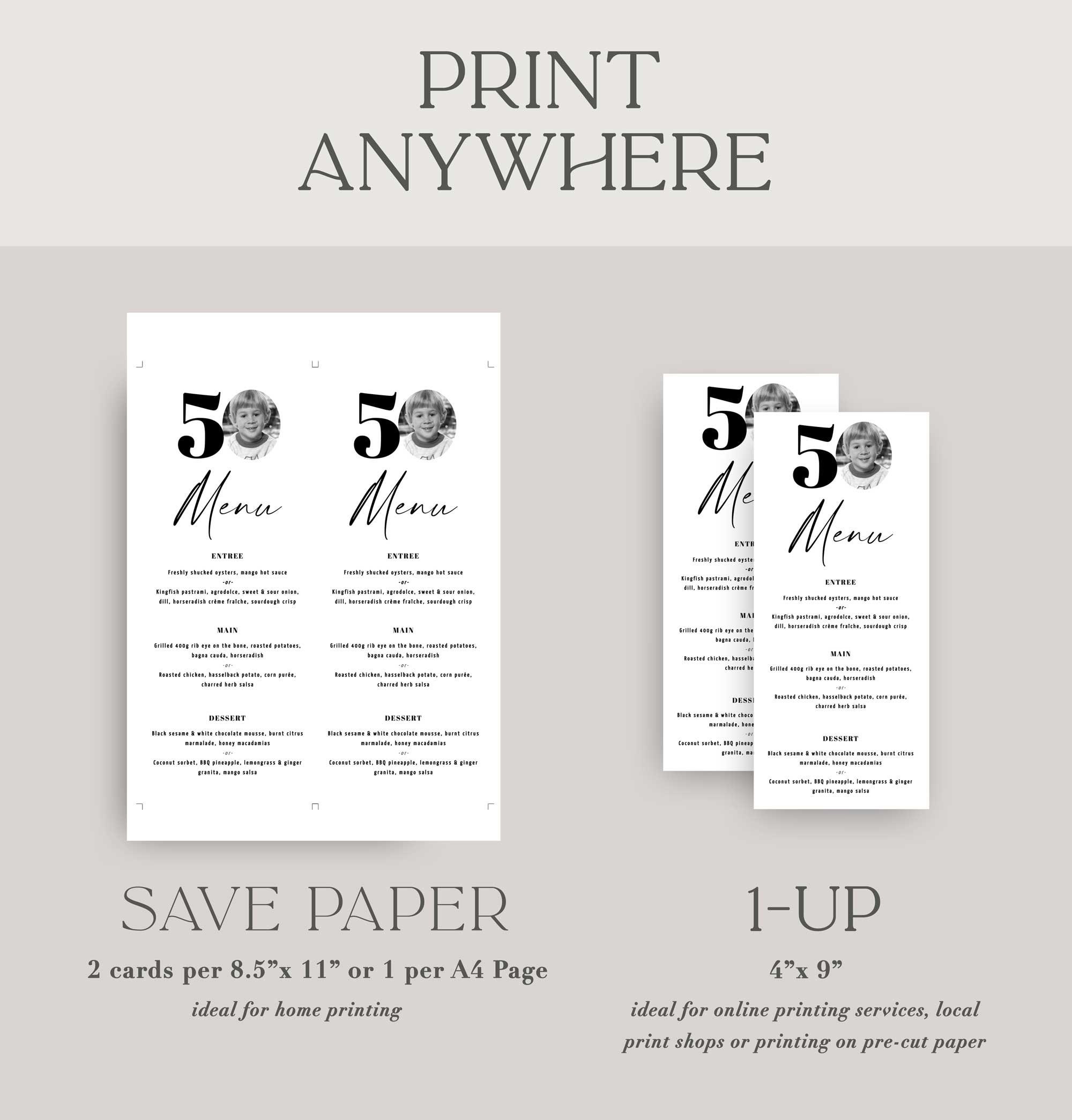 50th Birthday Menu Cards Template, Look Who's 50 Menu, Birthday Dinner ...