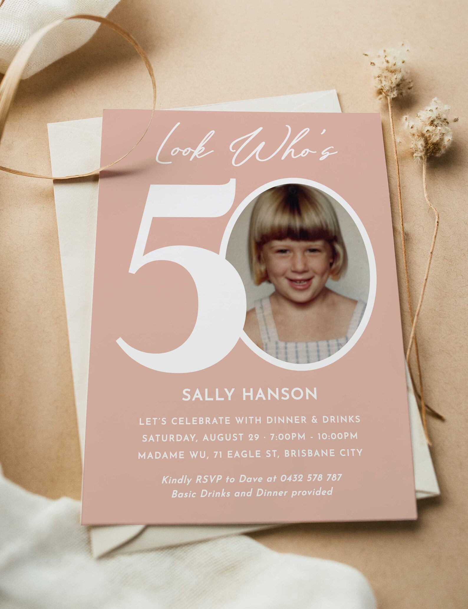 50th Invitation With Photo for Women, Look Who's 50, Female 50th ...