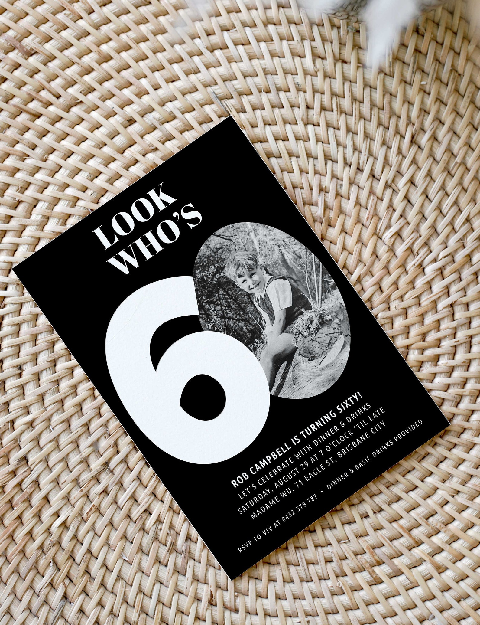 Look Who's 60 60th Invitation With Photo 60th Birthday - Etsy