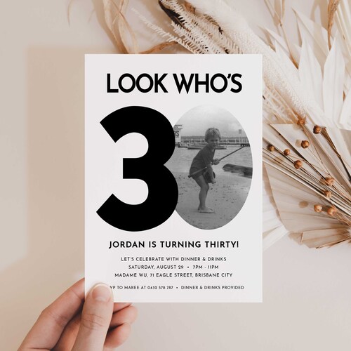Male 30th Birthday Invitation Template Look Who's 30 - Etsy