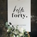 Minimalist HELLO FORTY 40th Birthday Party Welcome Sign Hello - Etsy