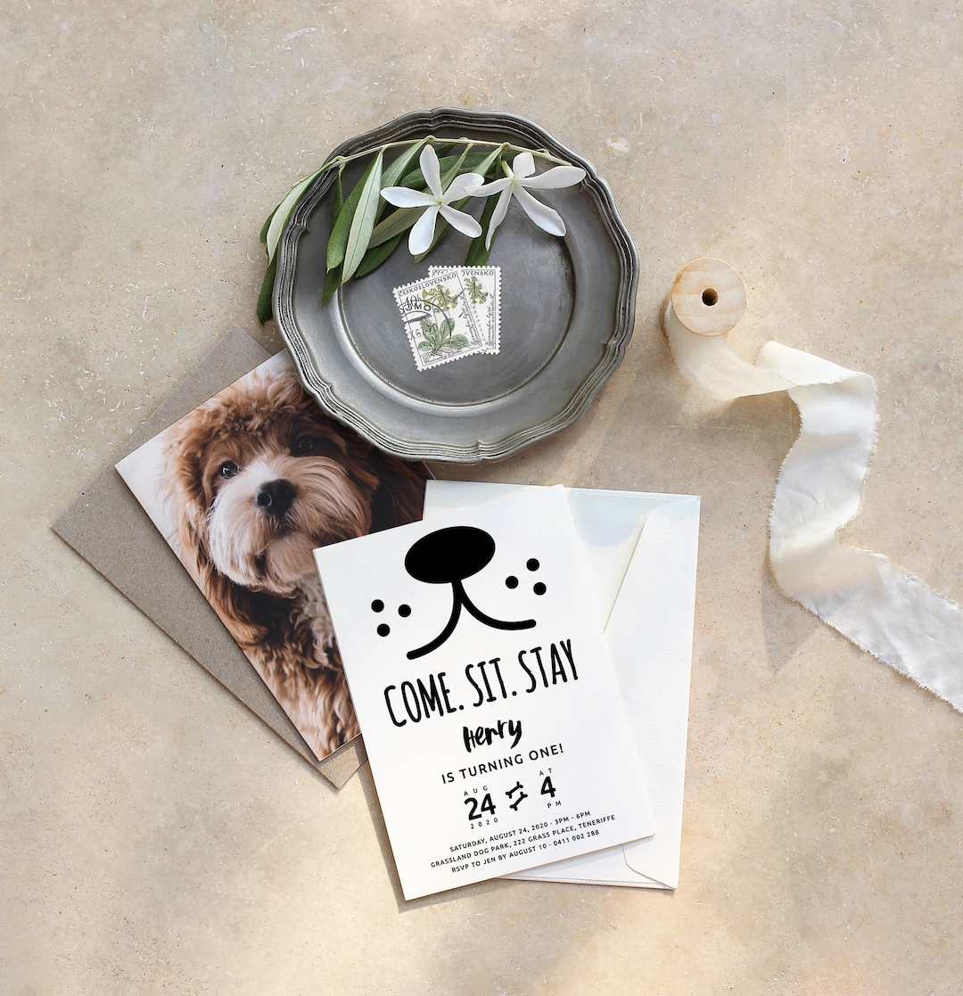 Dog Party Invitation, Dog Invitations, Puppy Party Invitations ...