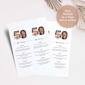 50th Birthday Menu Template, 50th Menu DL, 50th Birthday Editable Menu ...