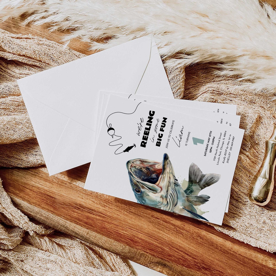 Bass Fishing Birthday Invitation, Fish Birthday Invitation, Bass ...