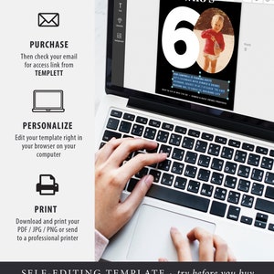 Look Who's 60 60th Invitation with photo 60th Birthday | Etsy