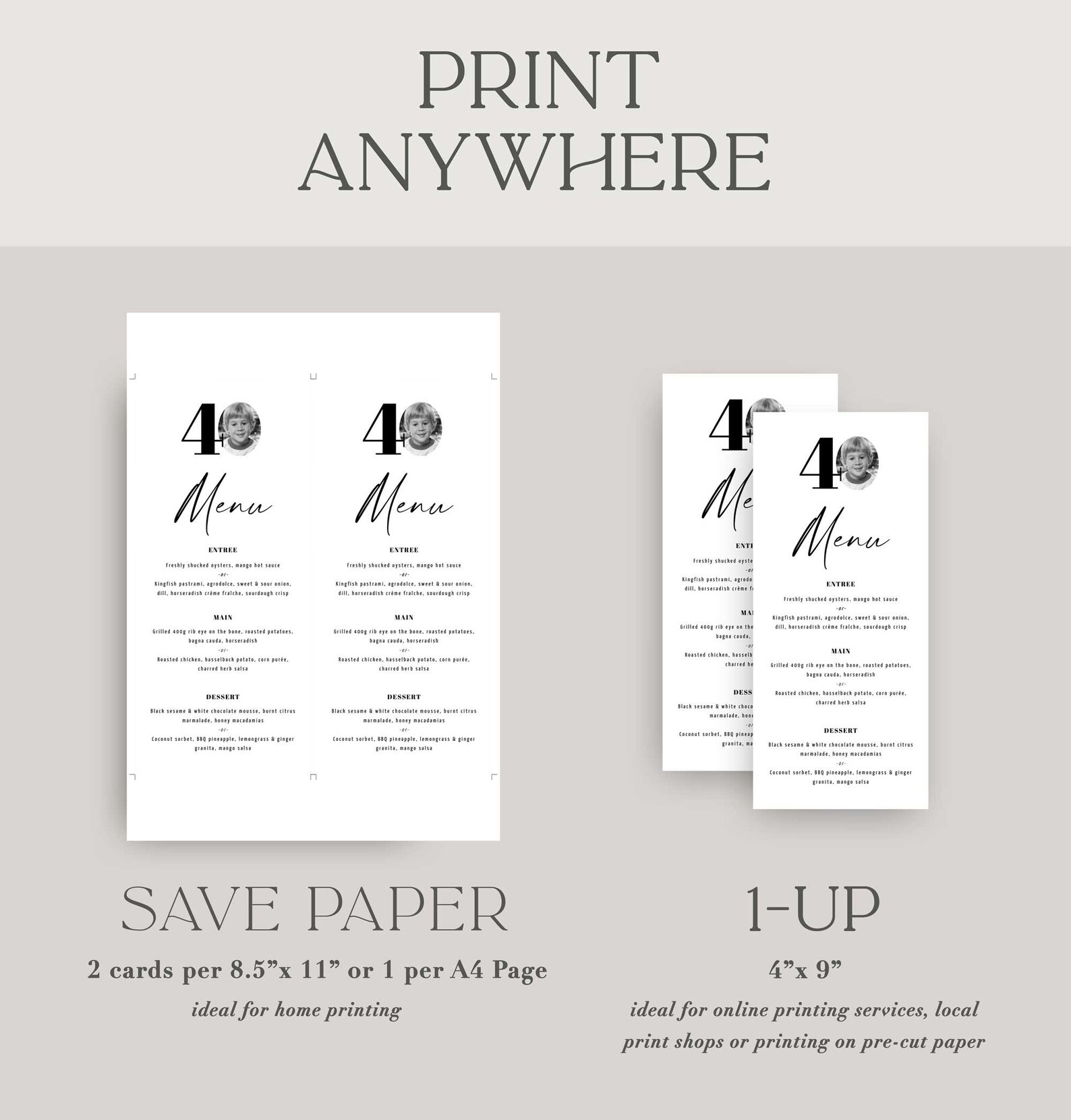 ADEN Look Who's 40 Menu 40th Menu DL 40th Birthday | Etsy