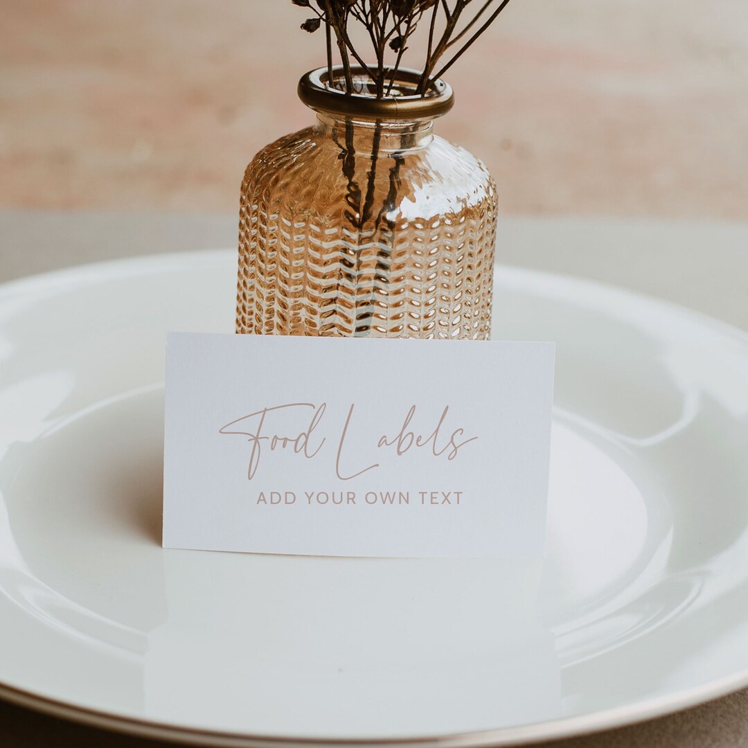 AYA Modern Elegant Birthday Food Tents, Modern Tent Card, Elegant Food ...