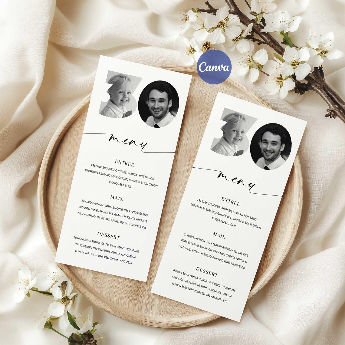 Drink Menu for 30th Birthday, 30th Birthday Menu, 30th Menu DL, 30th ...