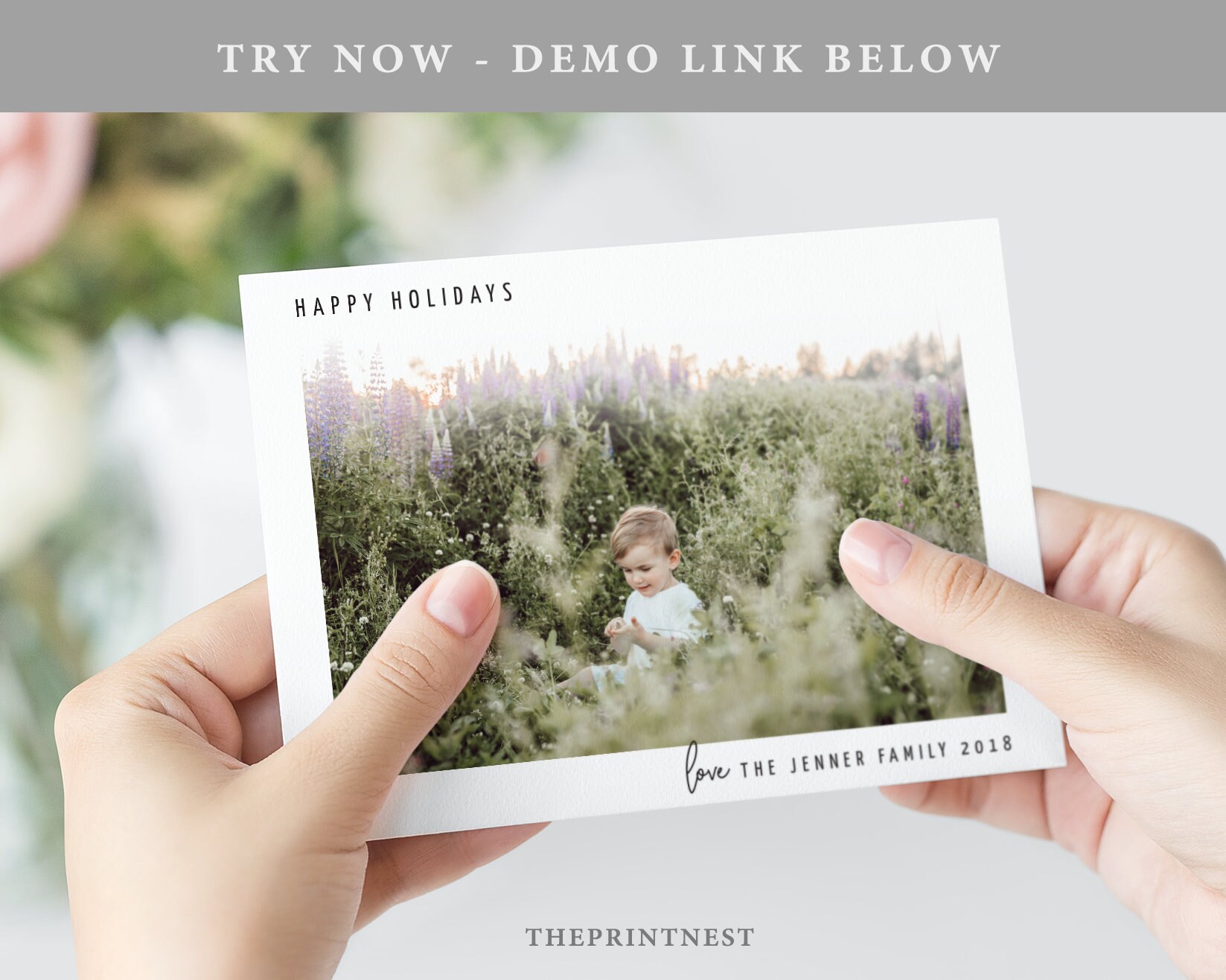 EDITABLE Merry Christmas Photo Card Christmas Cards Template | Etsy