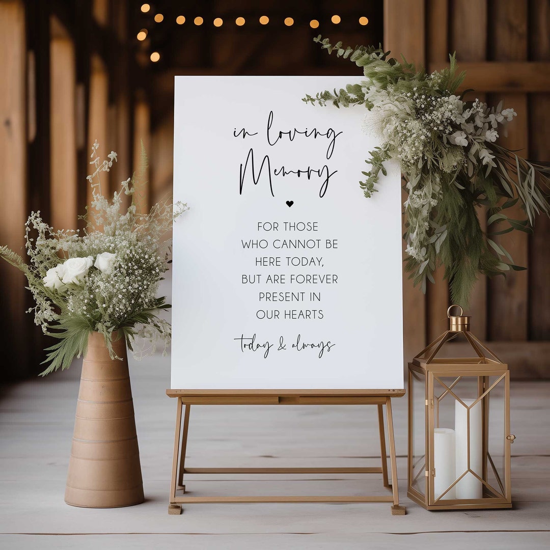 Simple Boho in Loving Memory Printable Sign Template, Printable in ...