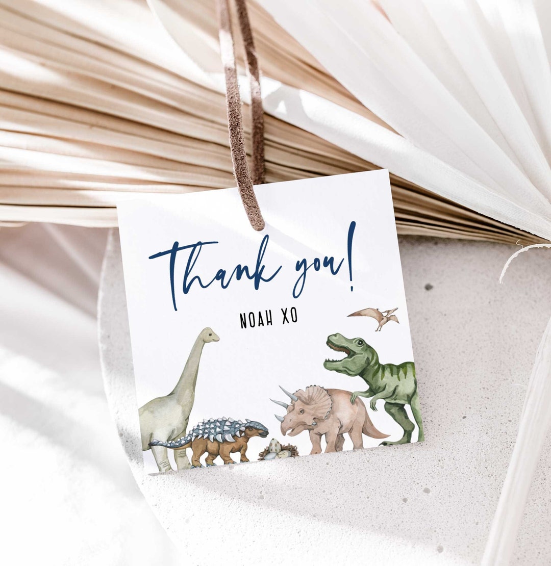 Dinosaur Favor Tag, Dinosaur Birthday Decorations, Favors, Thank You ...