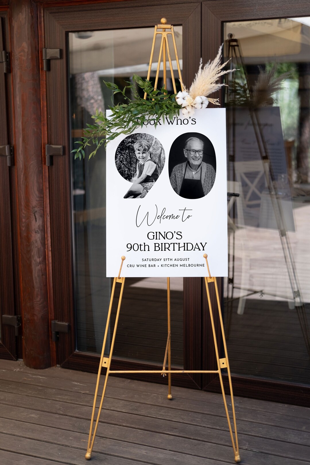 90th Birthday Welcome Sign, 90th Welcome Sign With Photo, Look Who's 90 ...