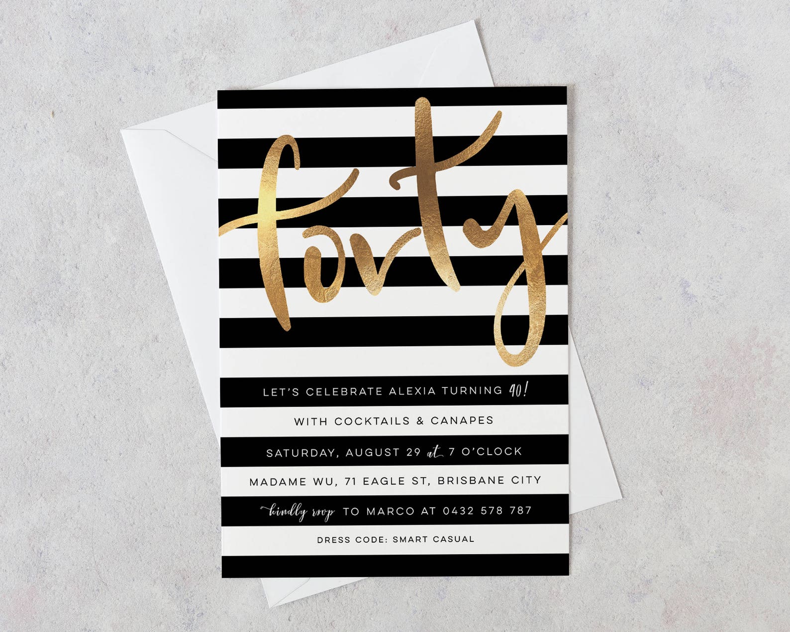 40th Birthday Invitation 40th Birthday Invitations Black And Etsy 