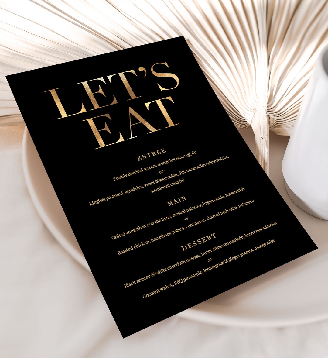 ZARA Black and Gold Menu, Simple Black and Gold Menu, Gold, Black ...