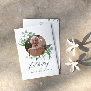 Eucalyptus Funeral Program Template | Celebration of Life (digital ...