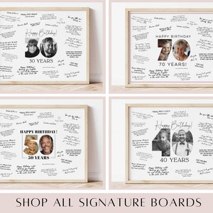 30th Birthday Signature Board Printable, Minimal 30th Birthday Photo ...