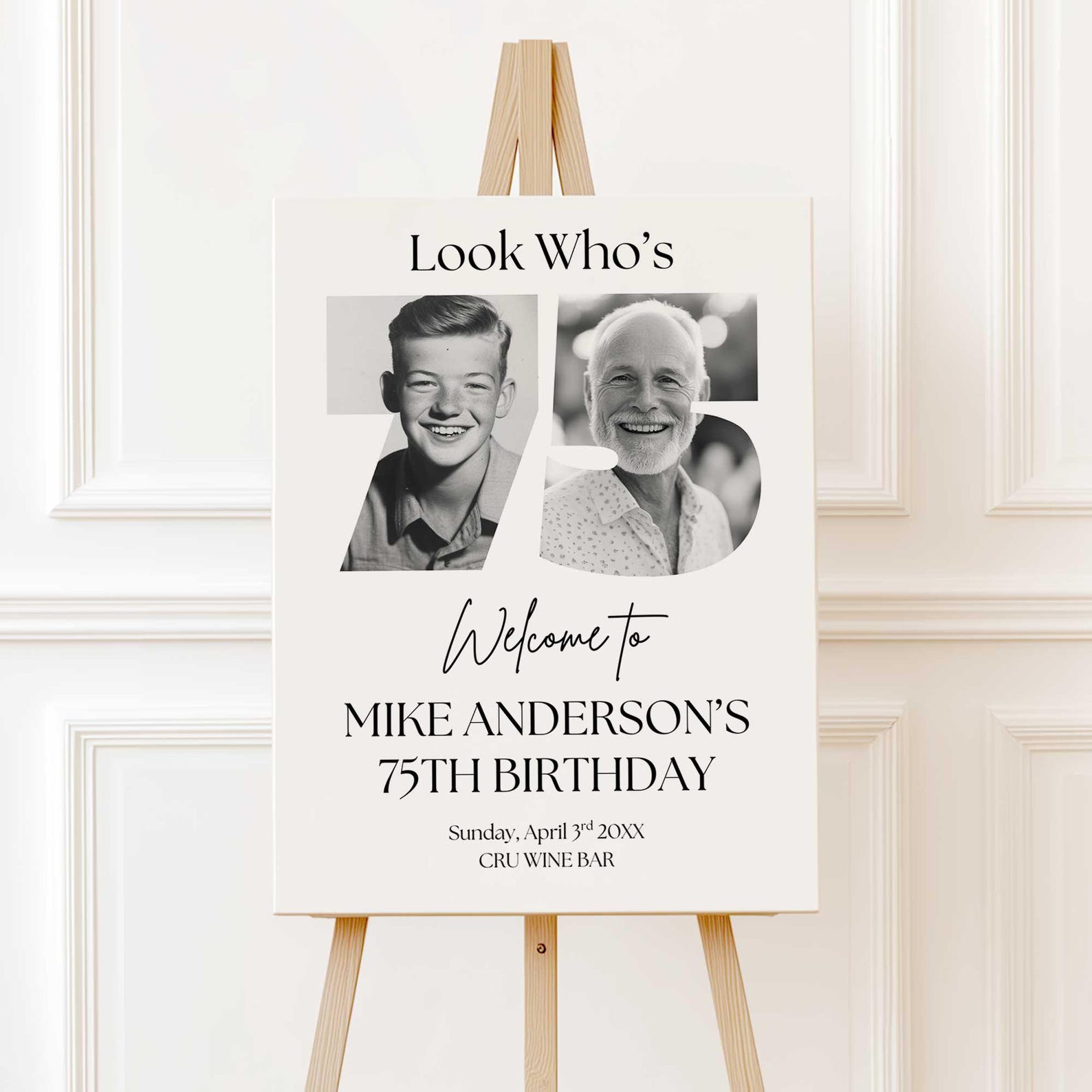 75th Birthday Welcome Sign, Look Who's 75 Sign, 75th Birthday Poster ...