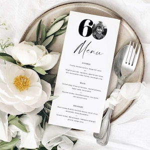 60th Birthday Menu Template, 60th Birthday Dinner Menu, 60th Menu Card ...