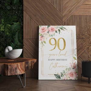 90 Years Loved Sign, 90th Birthday Welcome Sign, 90 Years Blessed, 90th ...