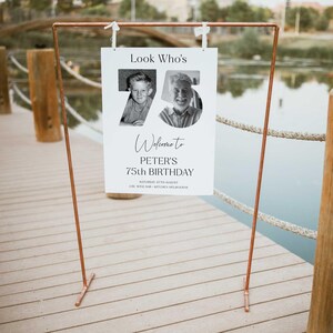75th Birthday Welcome Sign, Look Who's 75 Sign, 75th Birthday Poster - Etsy