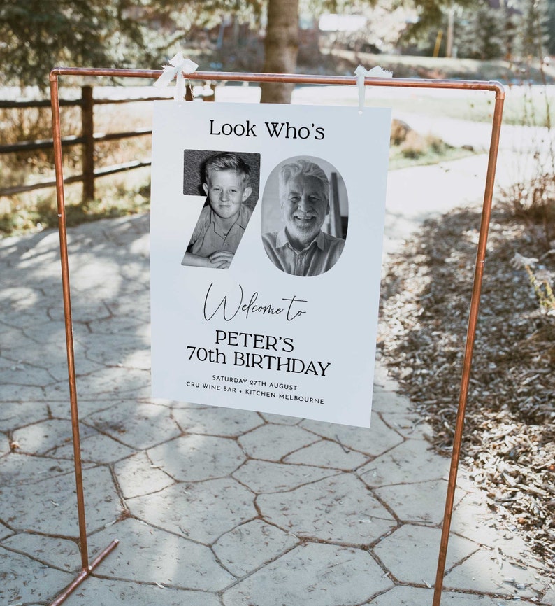 70th Birthday Welcome Sign, Look Who's 70 Welcome Sign, 70th Poster ...