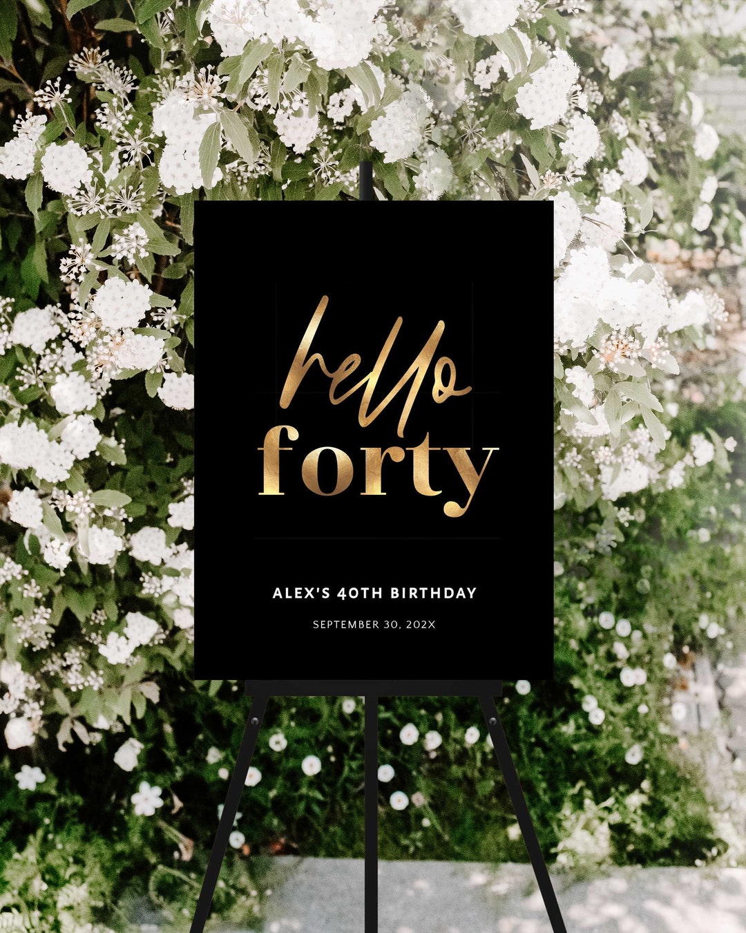 40th Welcome Sign, Hello Forty Sign, Modern Minimal 40th Welcome Sign ...