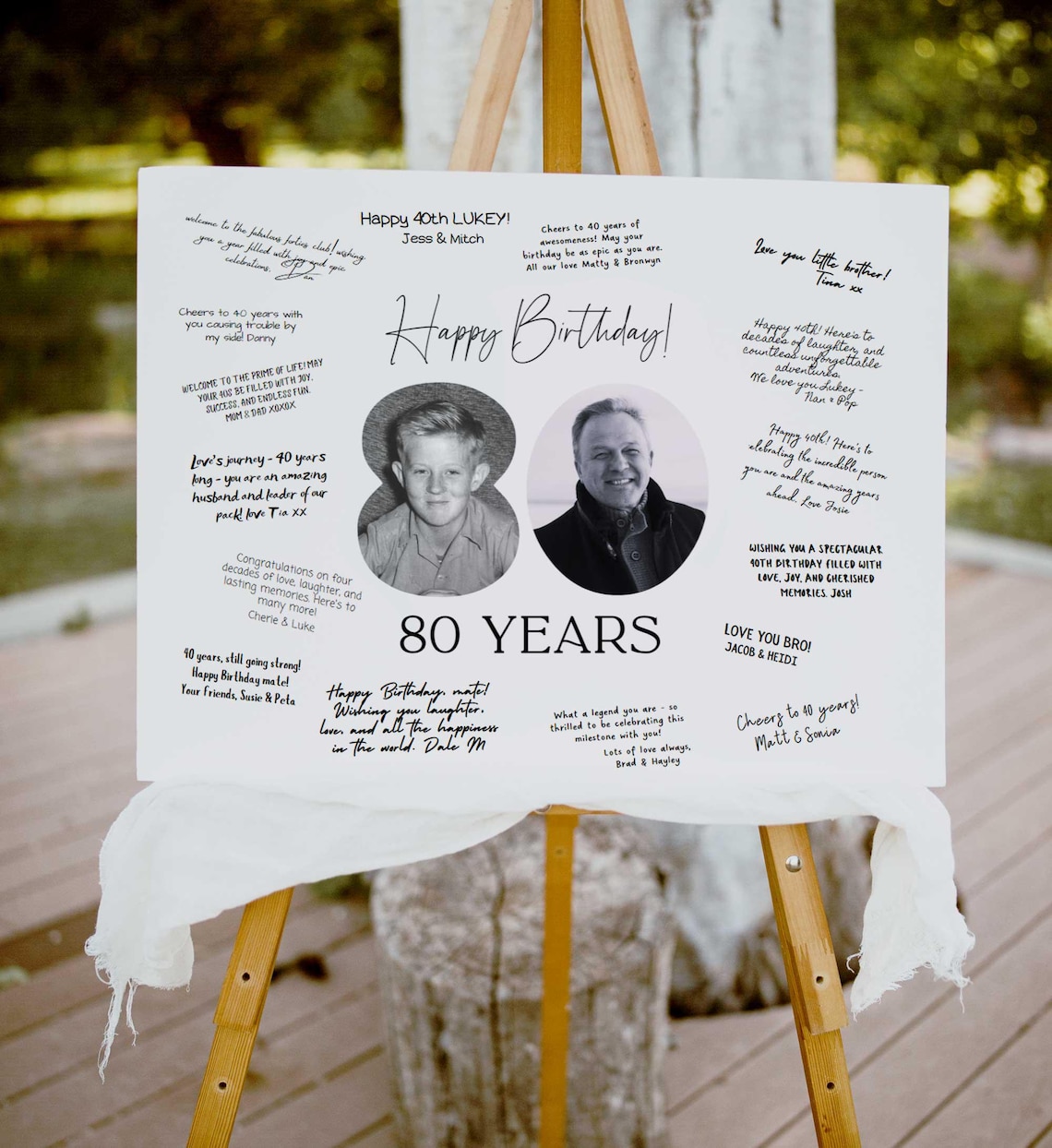 80th Birthday Signature Board Printable, 80th Birthday Photo Sign, 80th ...