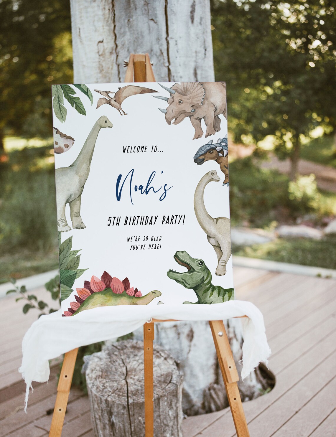 Dinosaur Welcome Sign, Dinosaur Birthday Welcome Sign, Jurassic, Trex ...