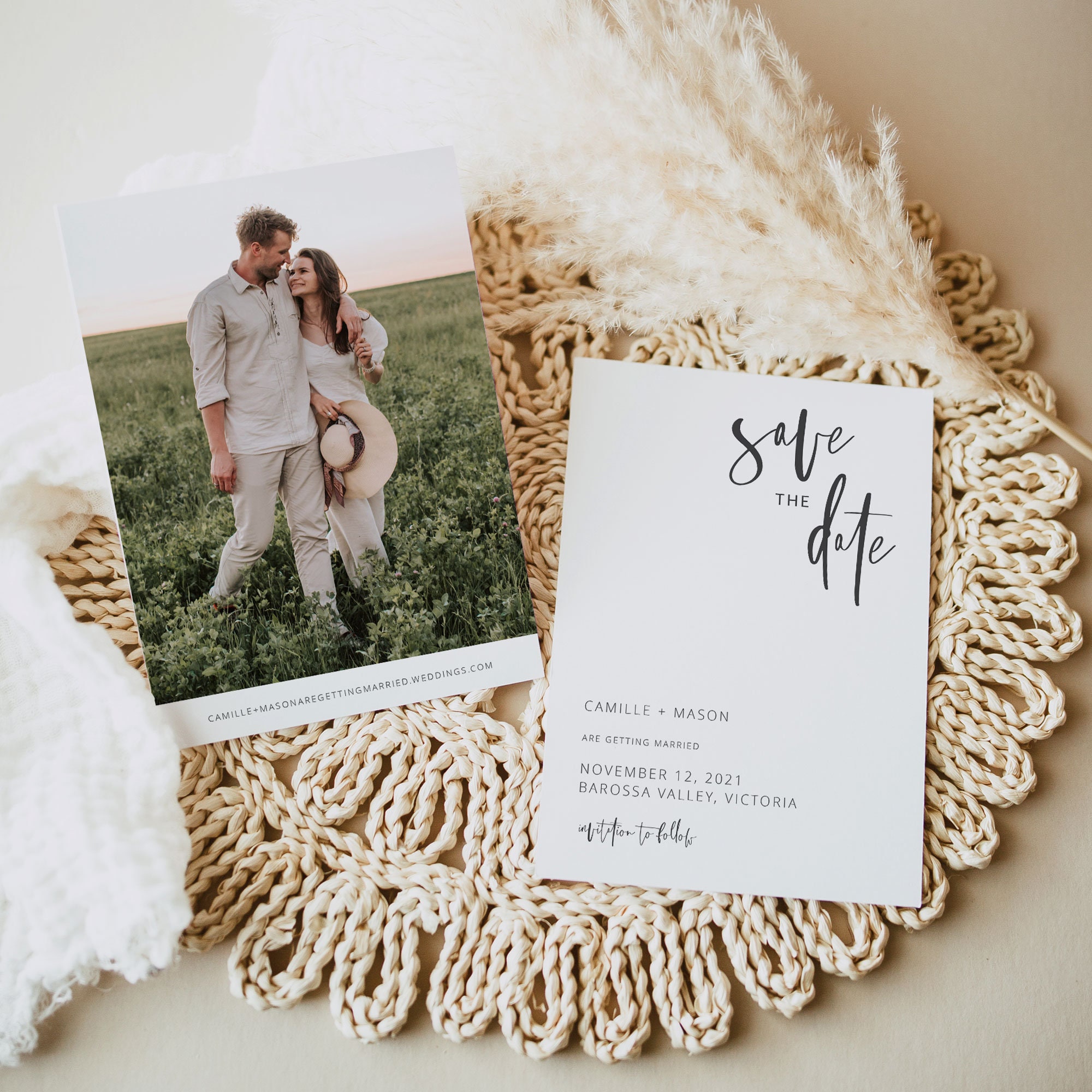 AVA Save the Date Minimalist Save the Date Photo Save the | Etsy